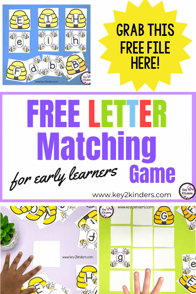 free letter matching game for early learners - Key 2 Kinders